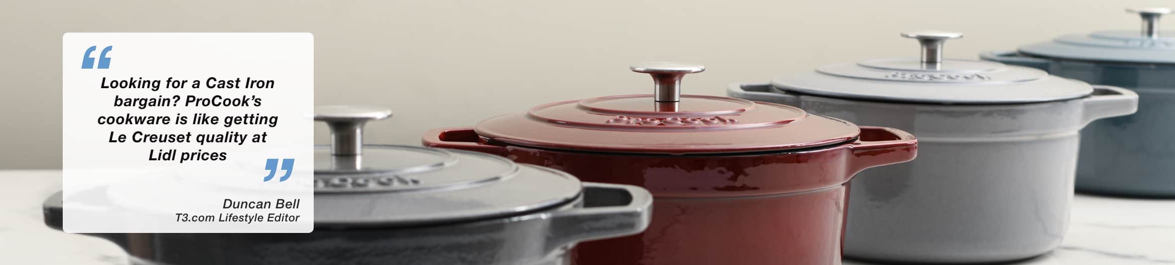 ProCook | 3 Piece Cast Iron Cookware Sets